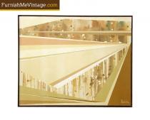 Large Mid Century Abstract Painting by Stephen Kaye