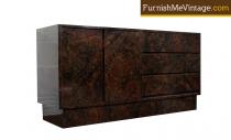 Formica faux burl vintage credenza