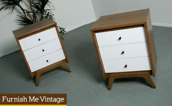 Pair of Retro Funky Small Chests / Nightstands