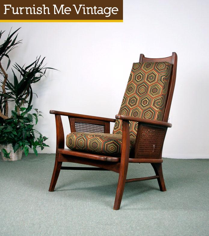 Funky Vintage High Back Danish Style Arm Chair