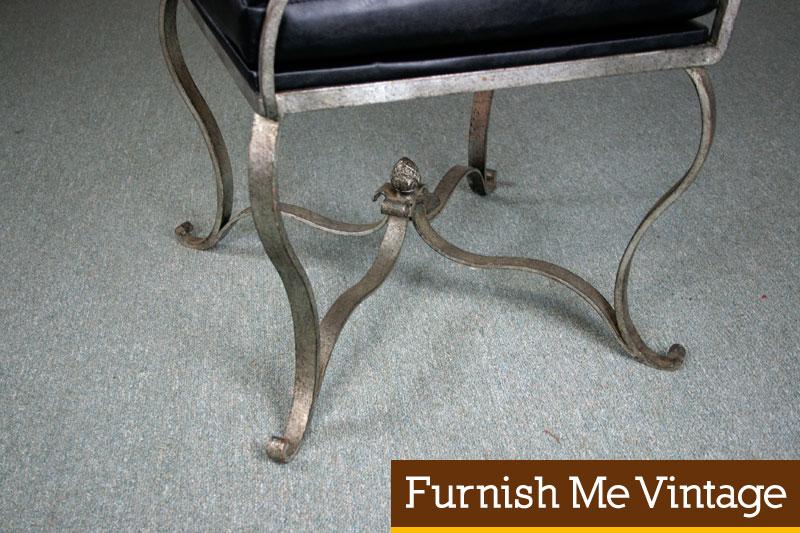 Vintage High Back Wrought Iron Regency Chair