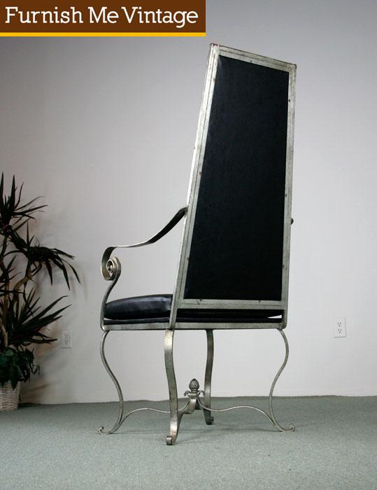 Vintage High Back Wrought Iron Regency Chair