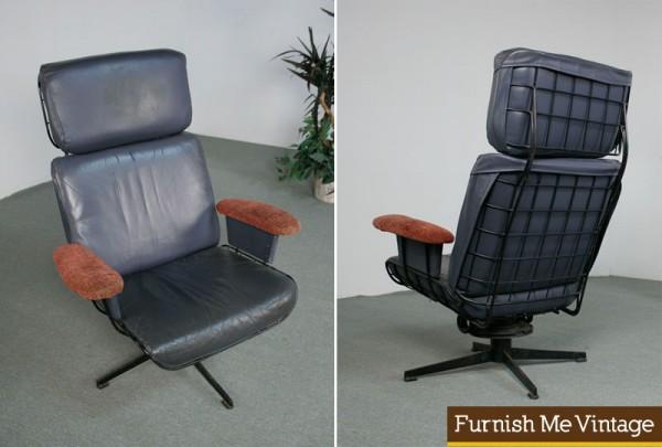 Wire Mesh Frame Mid Century Modern Lounge Chair