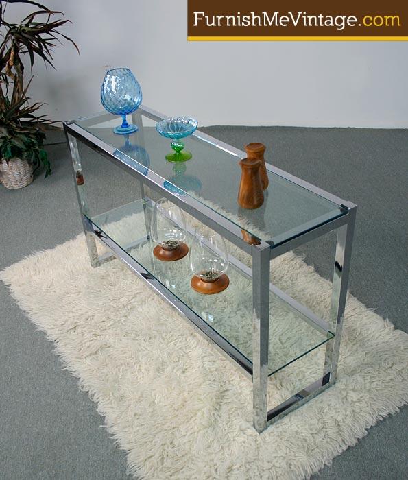Post-Modern Chrome Console Table