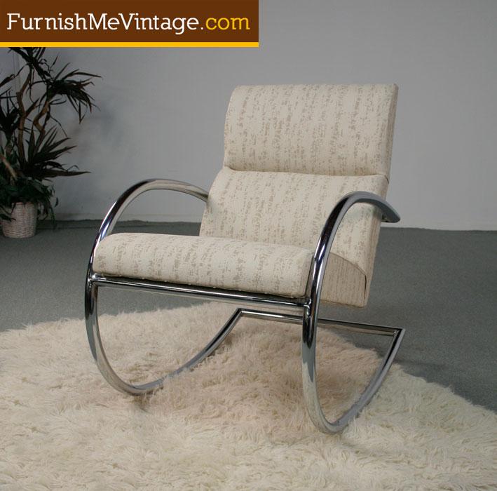 Mid Century Modern Chrome Rocking Chair
