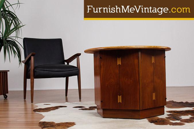 Retro Round Lane Acclaim End Table Cabinet