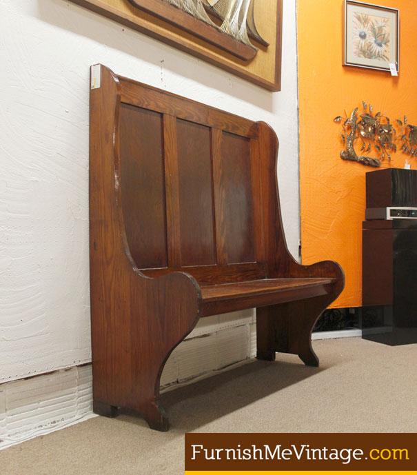 Vintage Solid Wood Church Pew