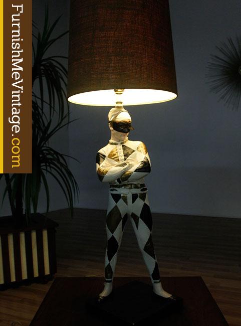 Mid Century Modern Mabro Harlequin Jester Lamp
