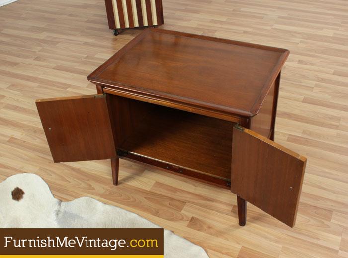 Mid century modern commode cabinet table