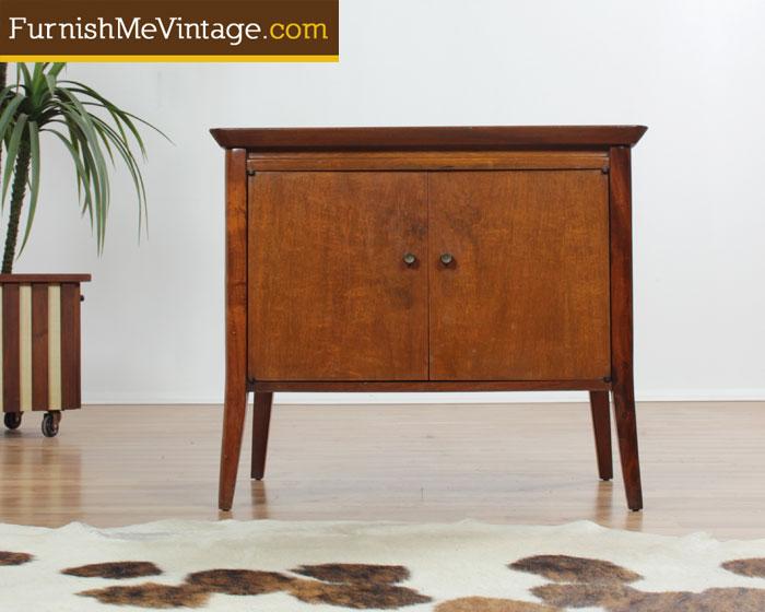 Mid century modern commode cabinet table