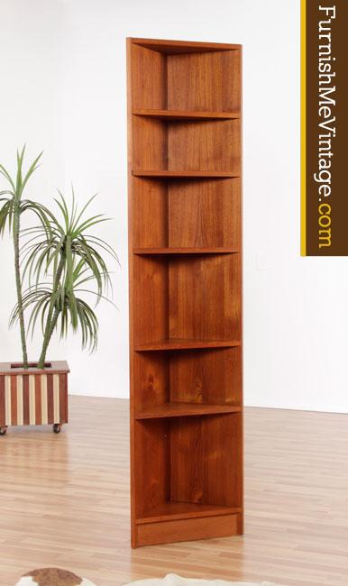 Vintage Danish Teak Corner Bookcase