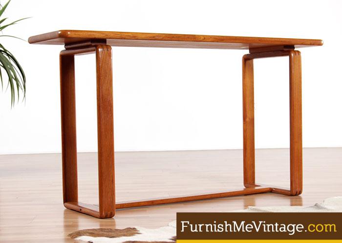 Restored Solid Teak Console Table