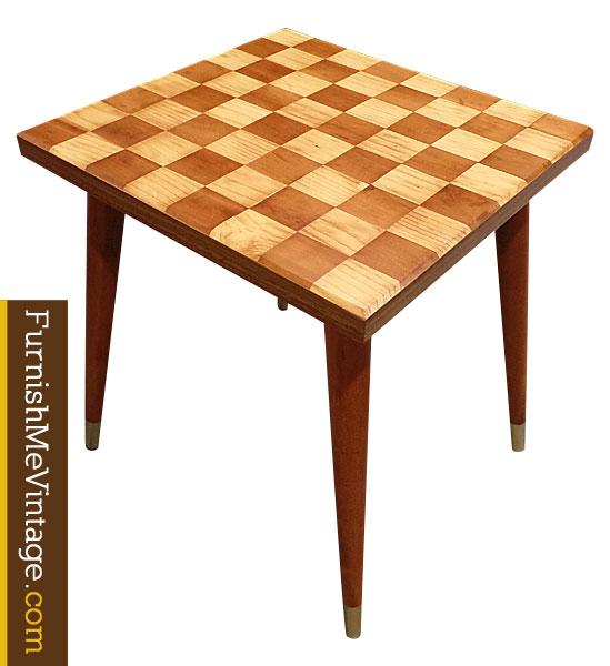 Mid Century Modern Parquet End Table