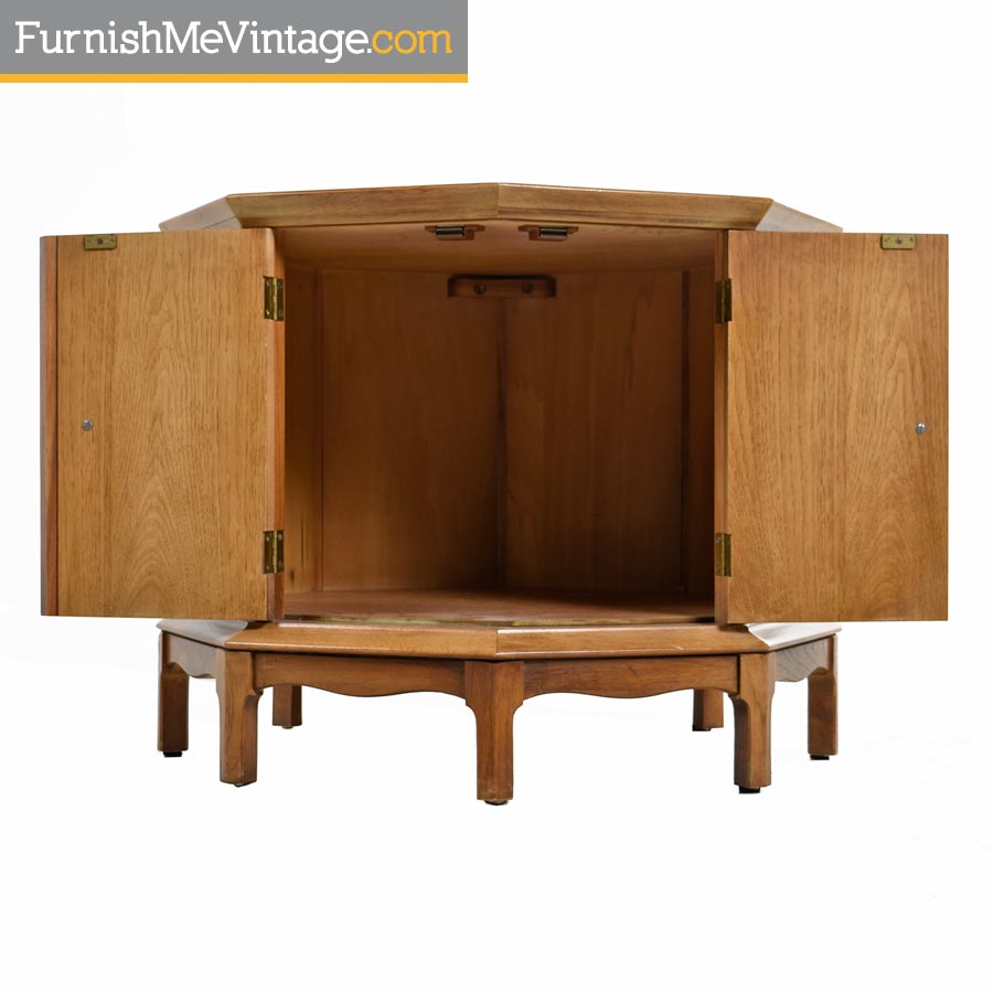 Thomasville Horizon Commode Cabinet - Marble Top With Brass Pulls