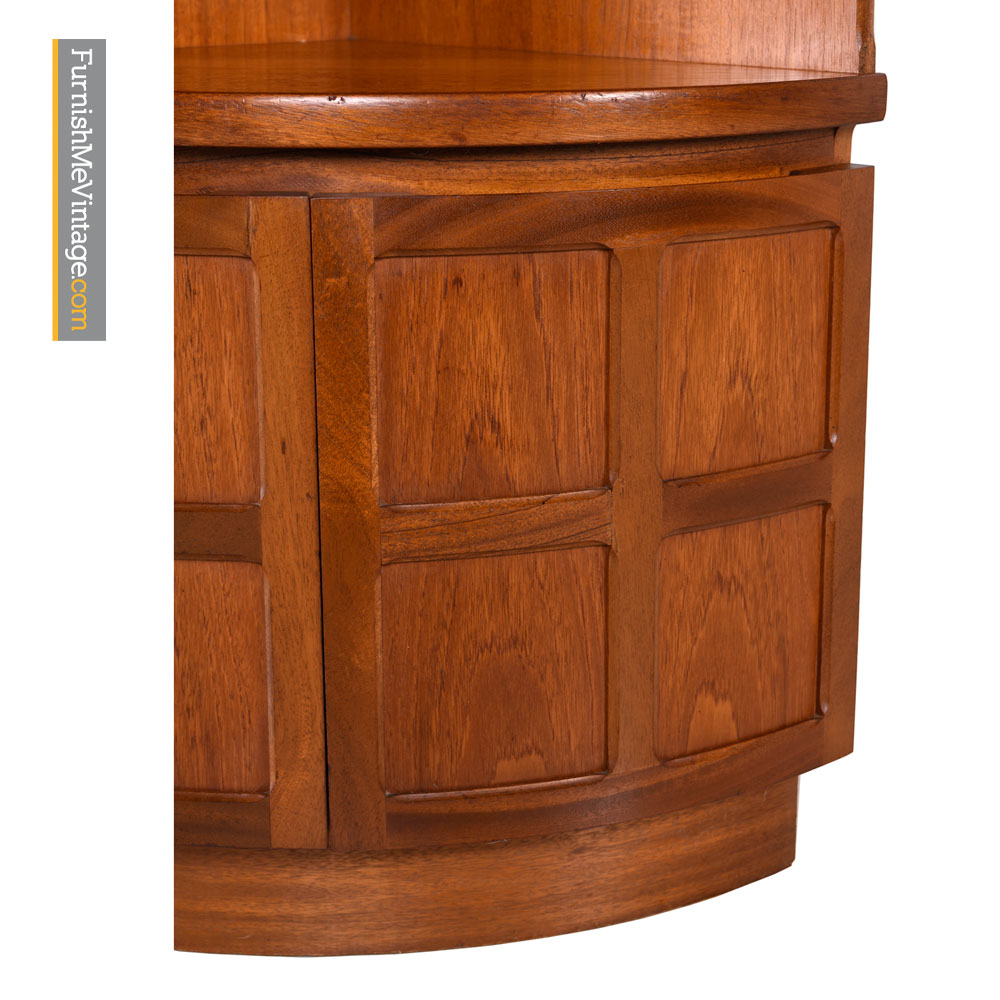 Teak Corner Cabinet Bookcase Bar by Nathan Furniture