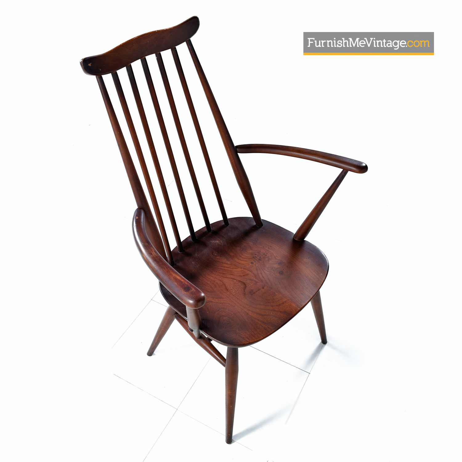 Ercol Windsor Dining Chairs - English Mid-Century Spindle Back Set of 6