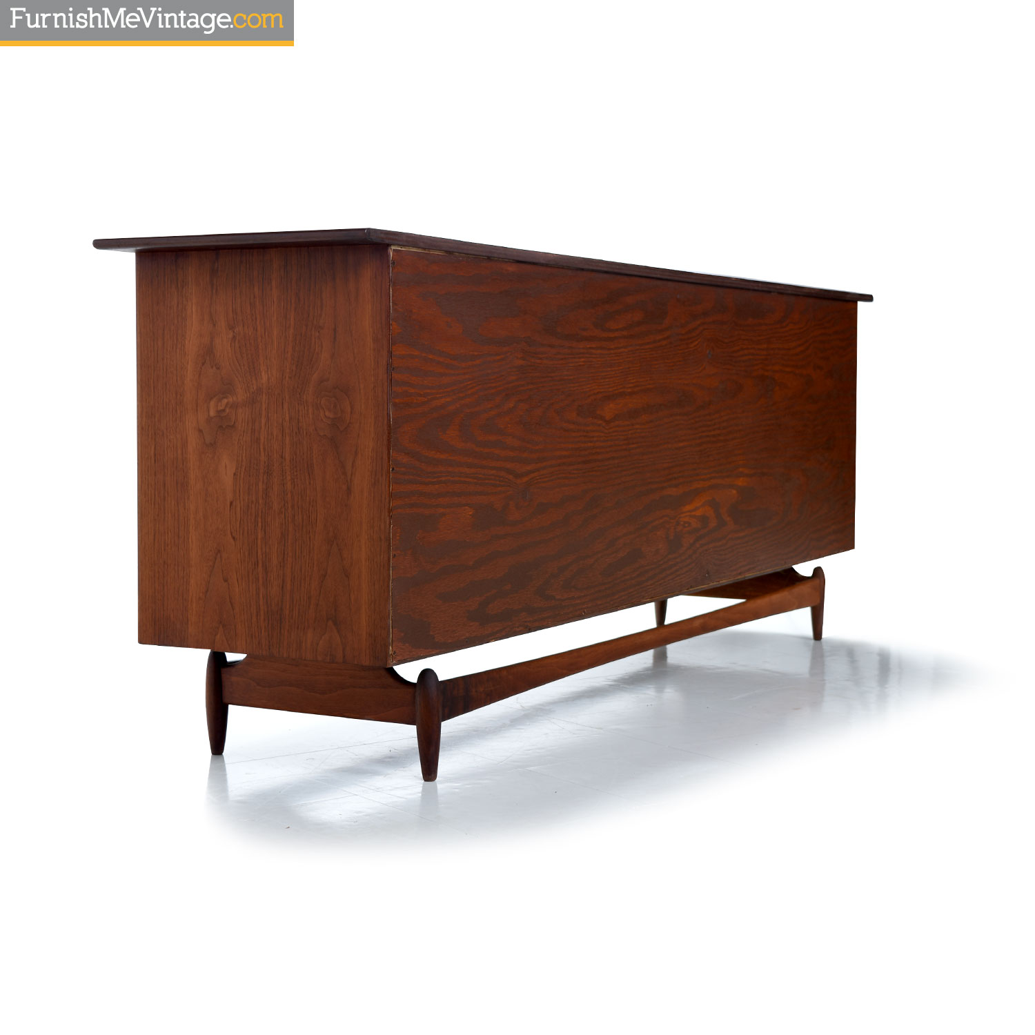 Jens Risom Style Mid-Century Modern Walnut Hi-Fi Cabinet Media Credenza