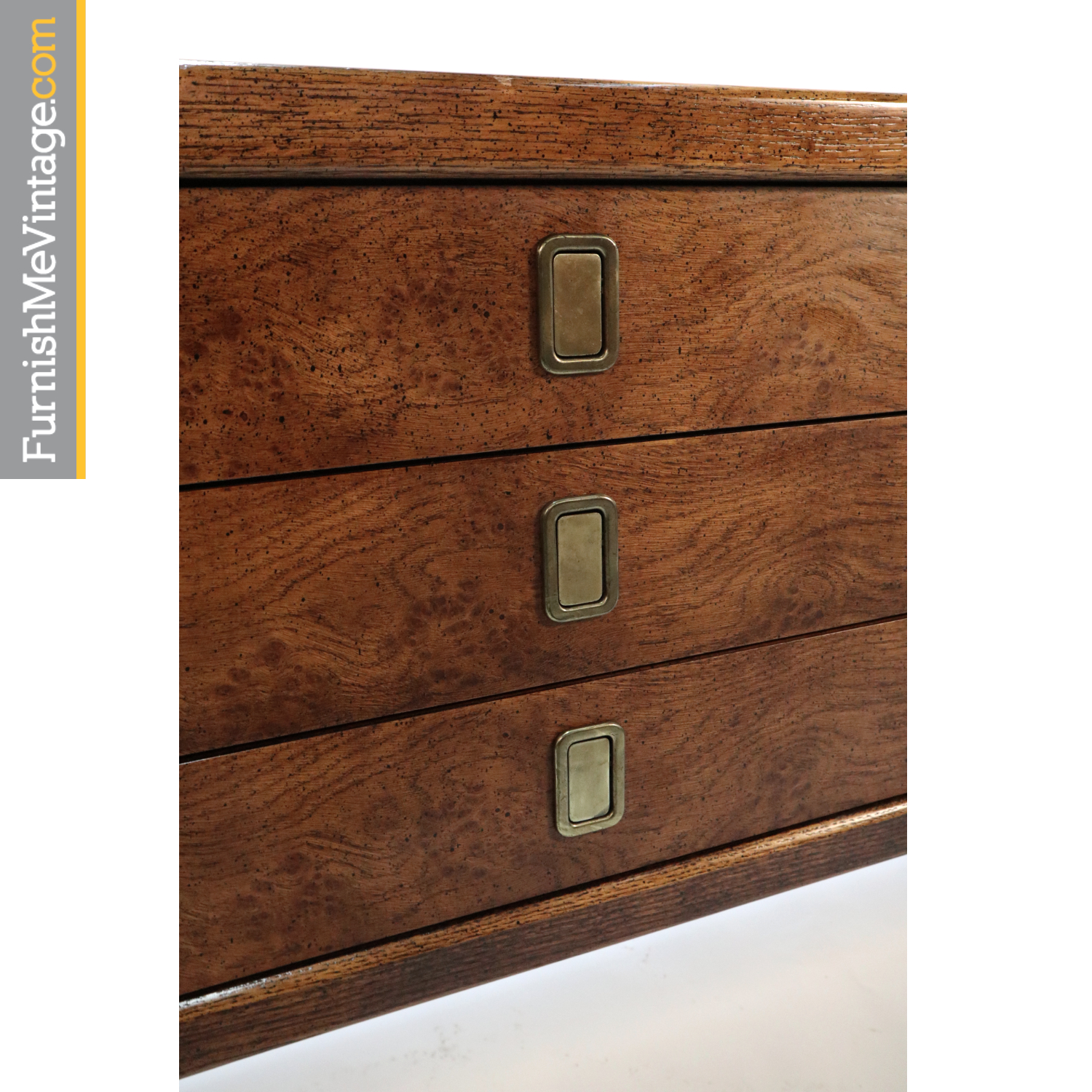 Oak Burl Wood Credenza by Century Furniture Vintage 1970s