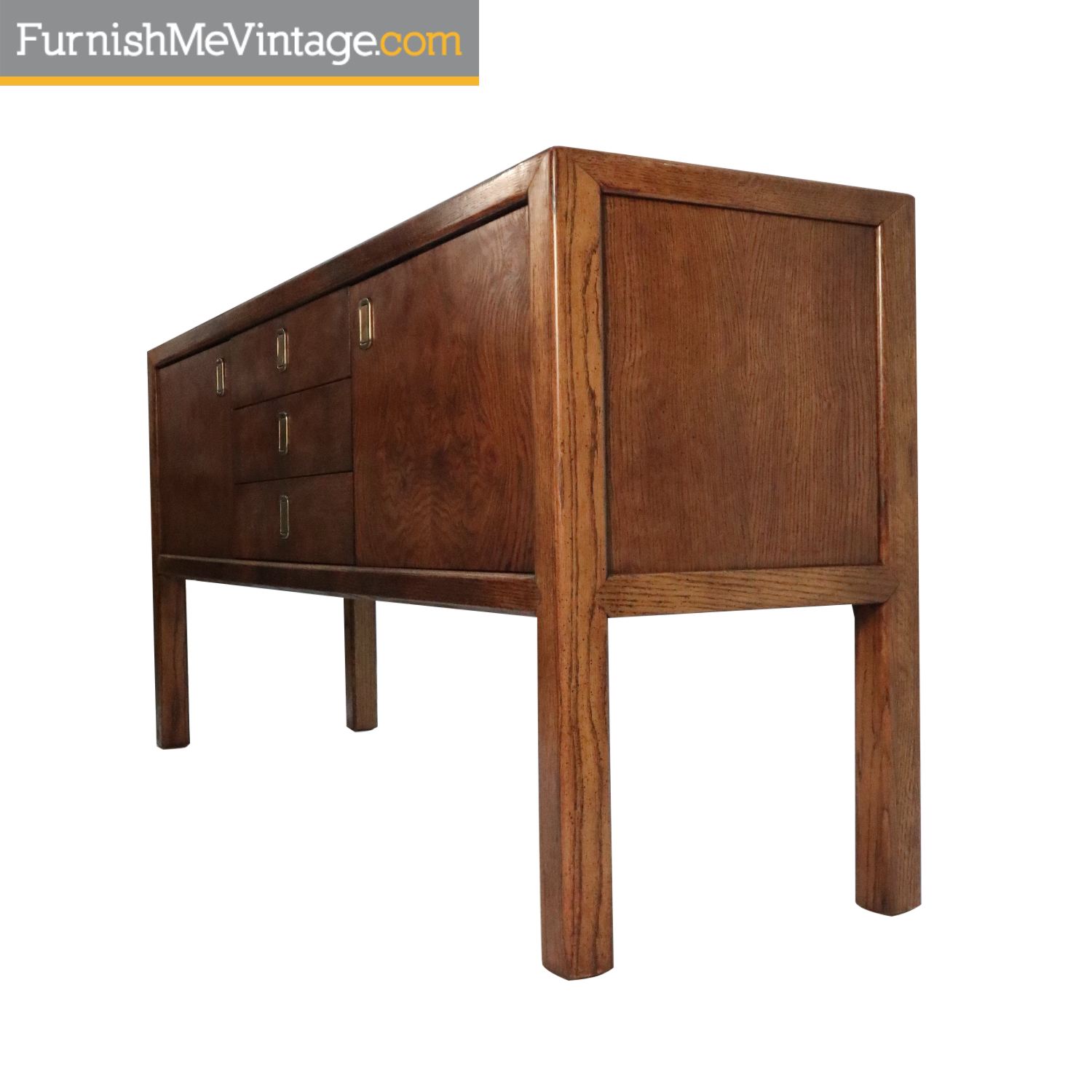 Oak Burl Wood Credenza by Century Furniture Vintage 1970s