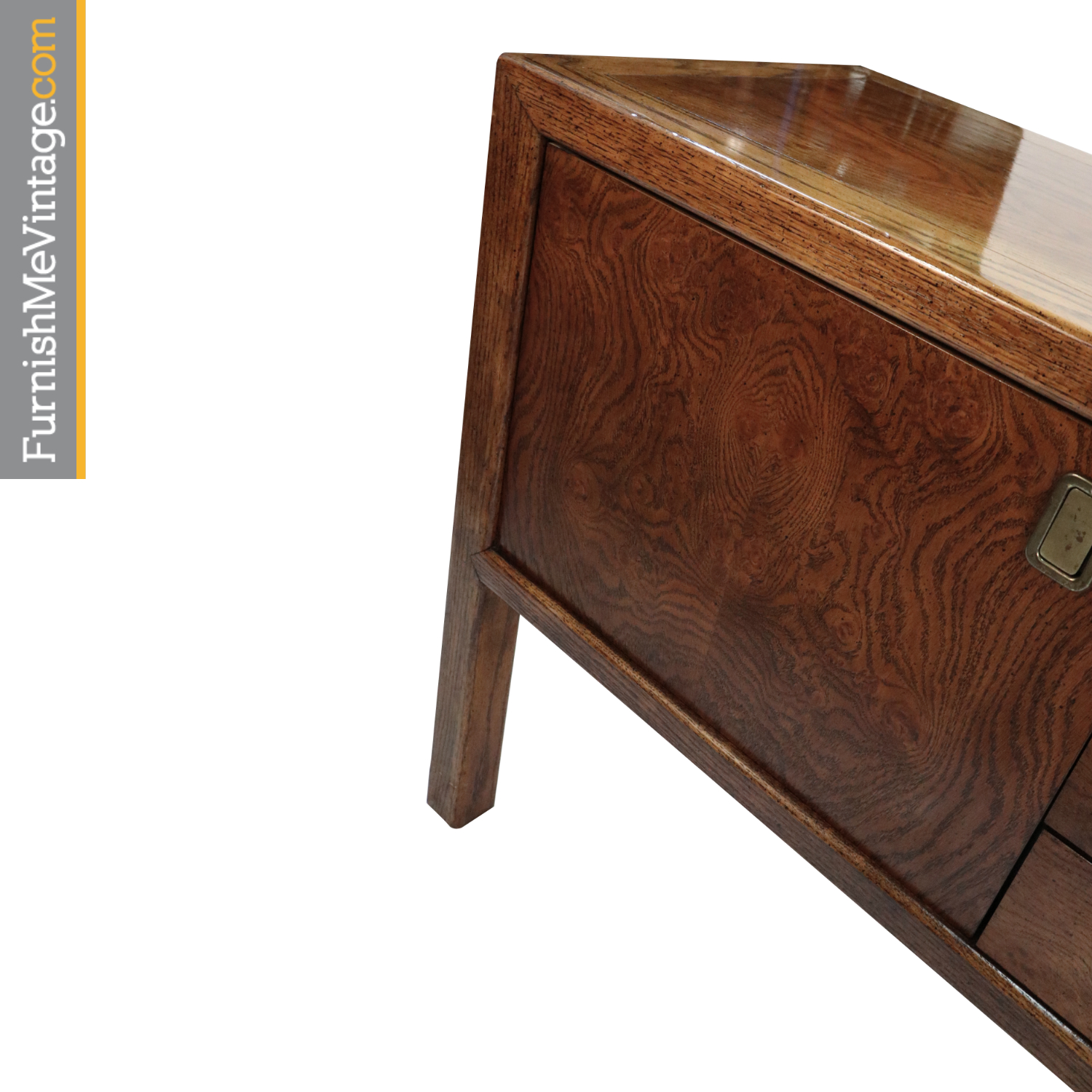 Oak Burl Wood Credenza by Century Furniture Vintage 1970s