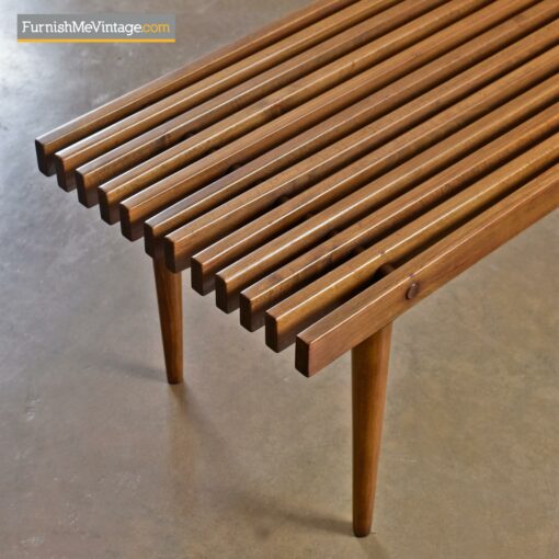 Restored Mid-Century Modern Beechwood Slat Bench Coffee Table Restored Mid-Century Modern Beechwood Slat Bench Coffee Table