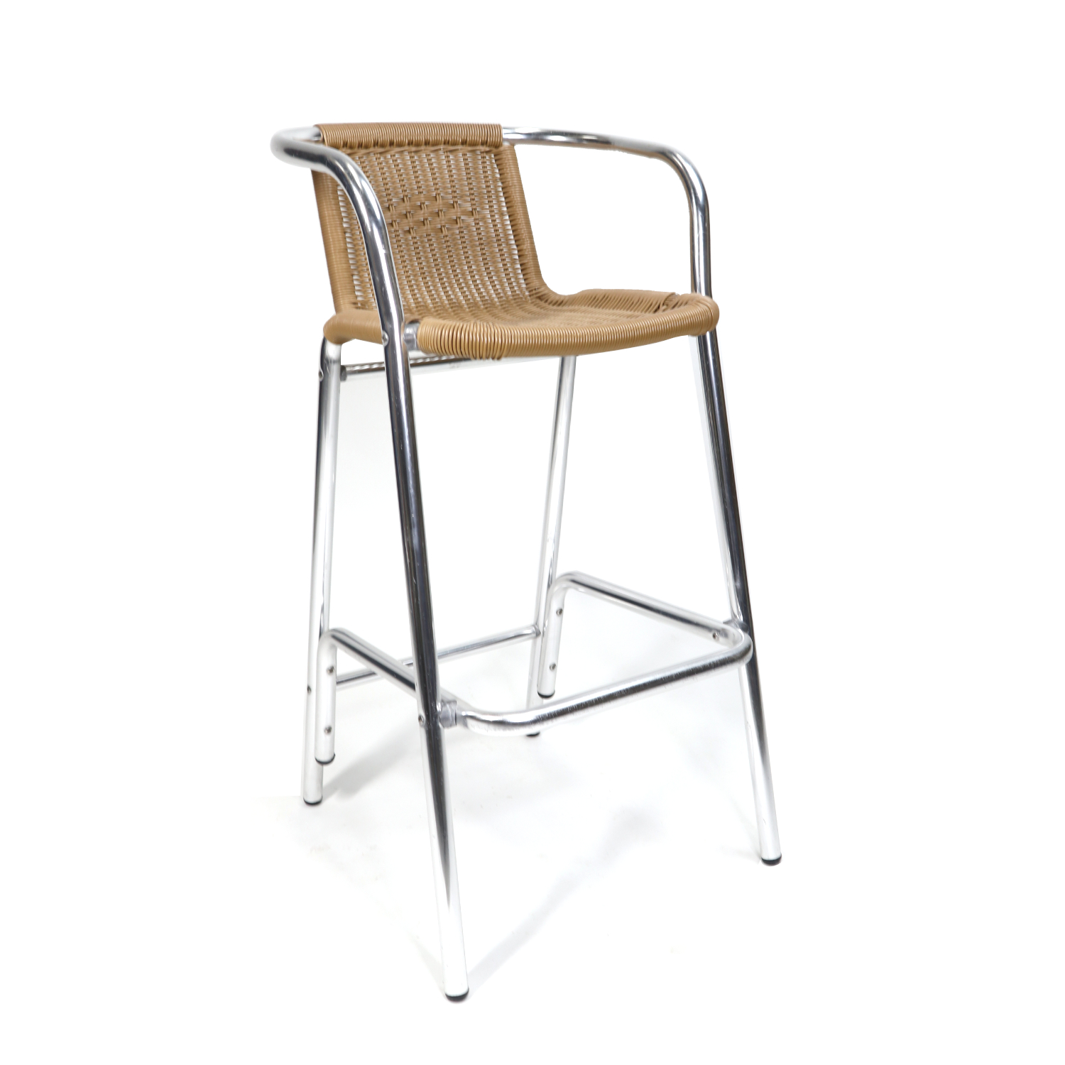 Modern Outdoor Polished Aluminum Bar Stools