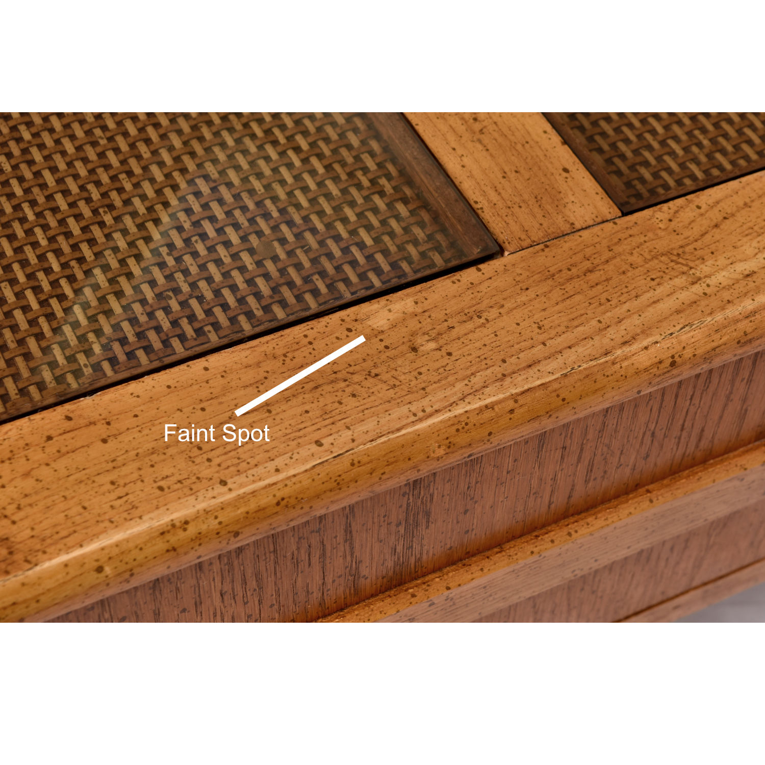 Vintage 1970s Monumental Square Nineteen-Laties Coffee Table with Caned ...