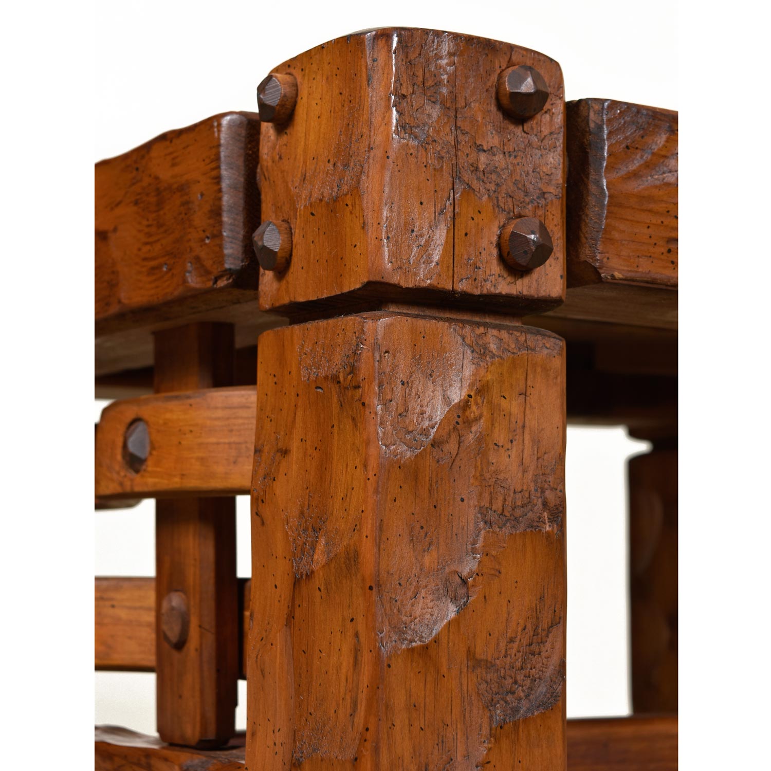 Vintage Rustic Knotty Pine Coffee Table and Side Table by Null