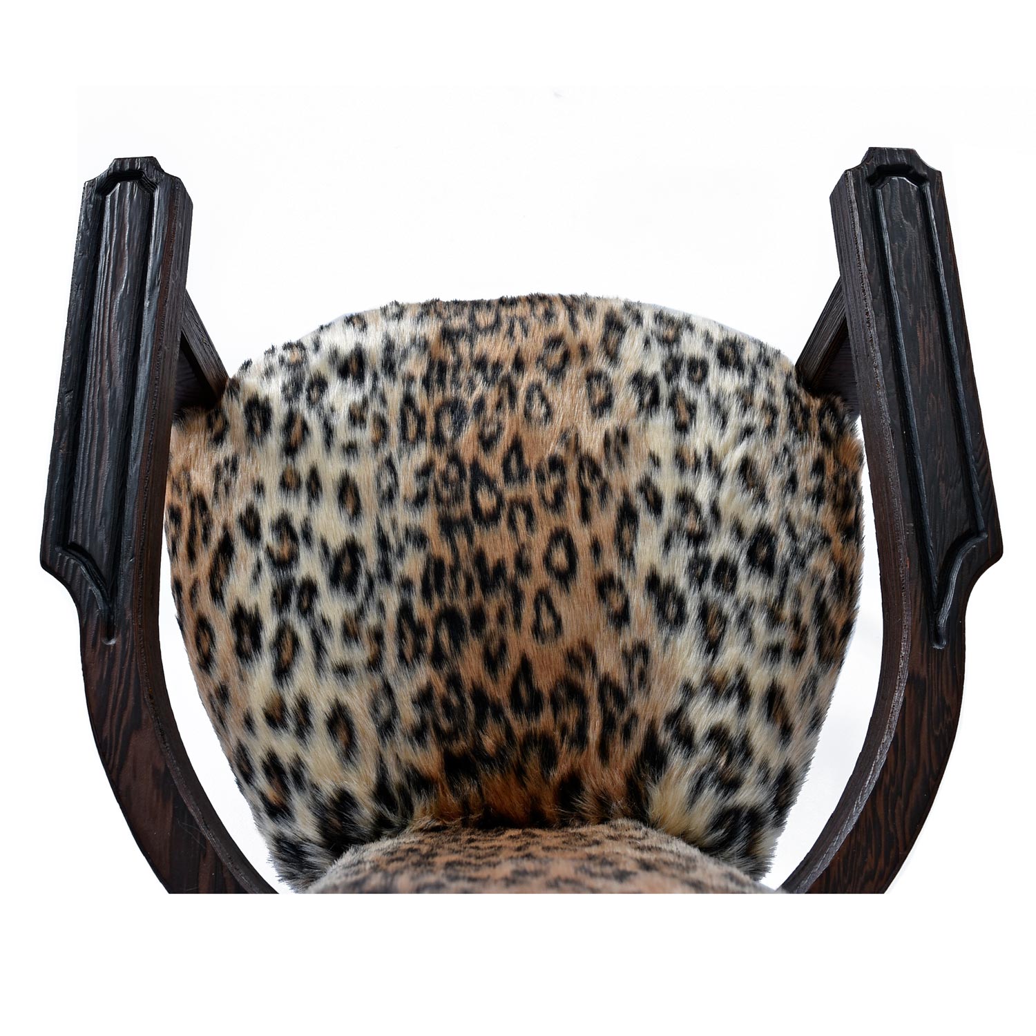 Pair of Restored Witco Faux Leopard Tiki Throne King and Queen Chairs