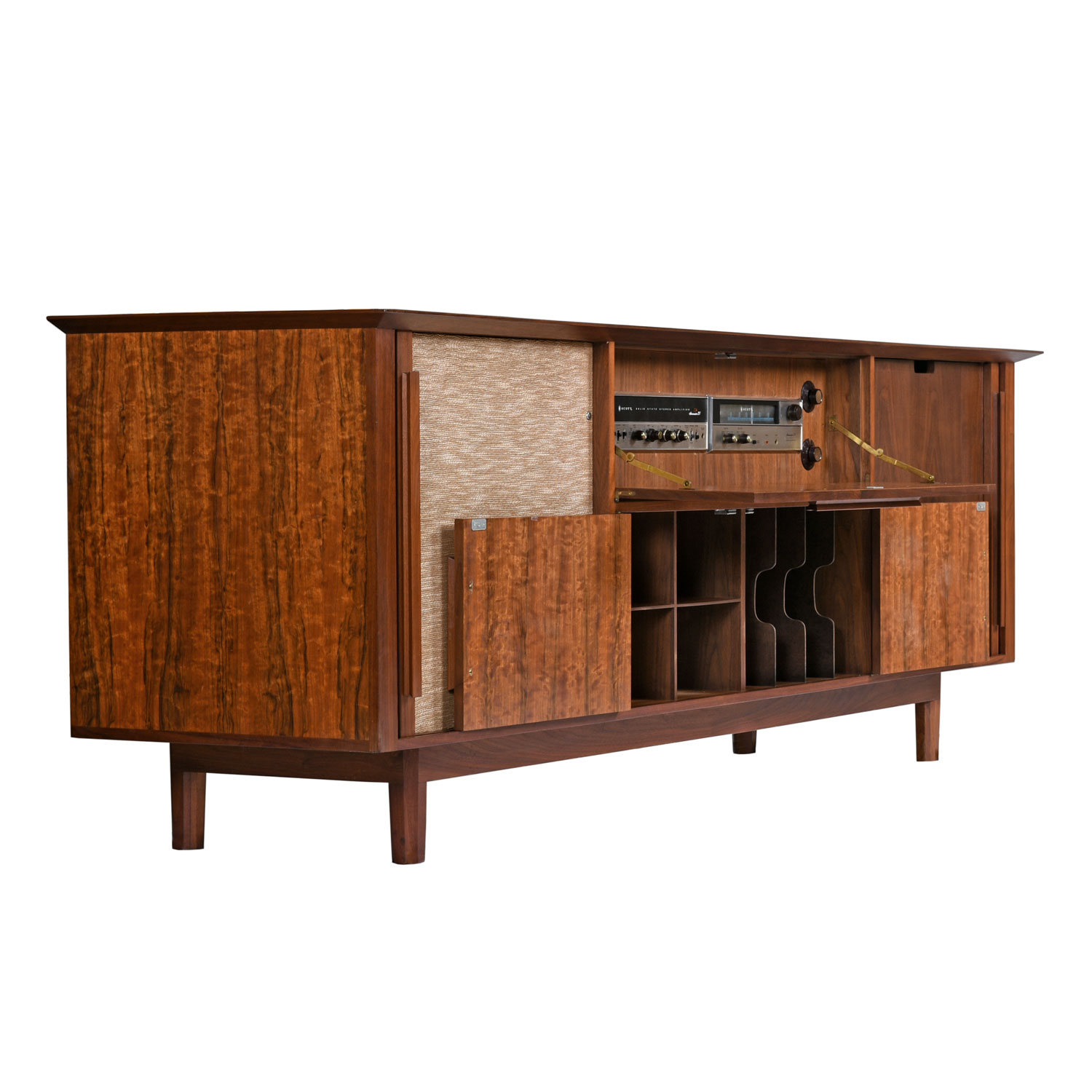 Custom Made Colossal Mid-Century Modern Tambour Door Mahogany Console ...