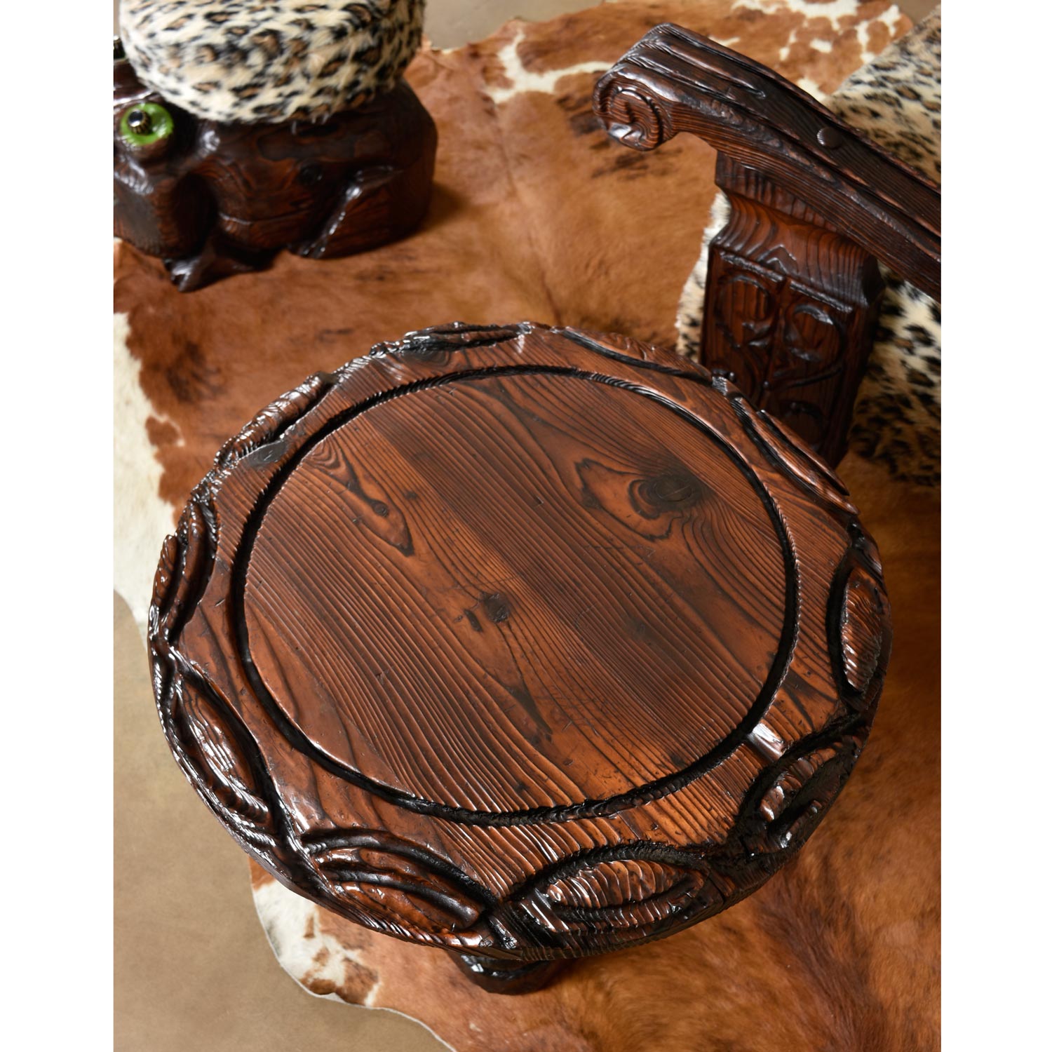 Mid-Century Modern Witco Tiki Wood Carved Female Bust End Table